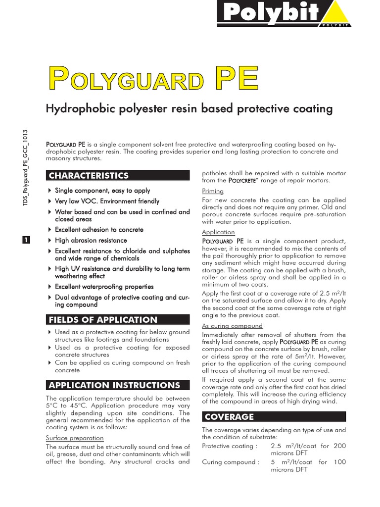 Polyguard PE | PDF | Concrete | Shelf Life