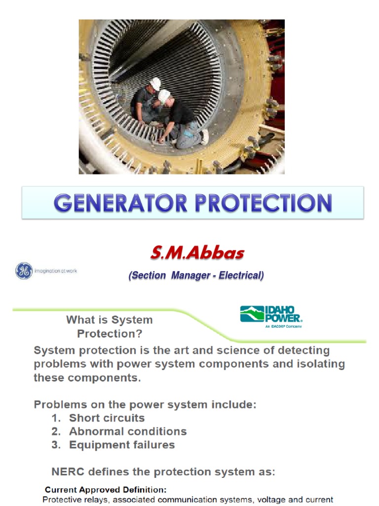 Generator Protection - F | PDF | Electric Generator | Relay