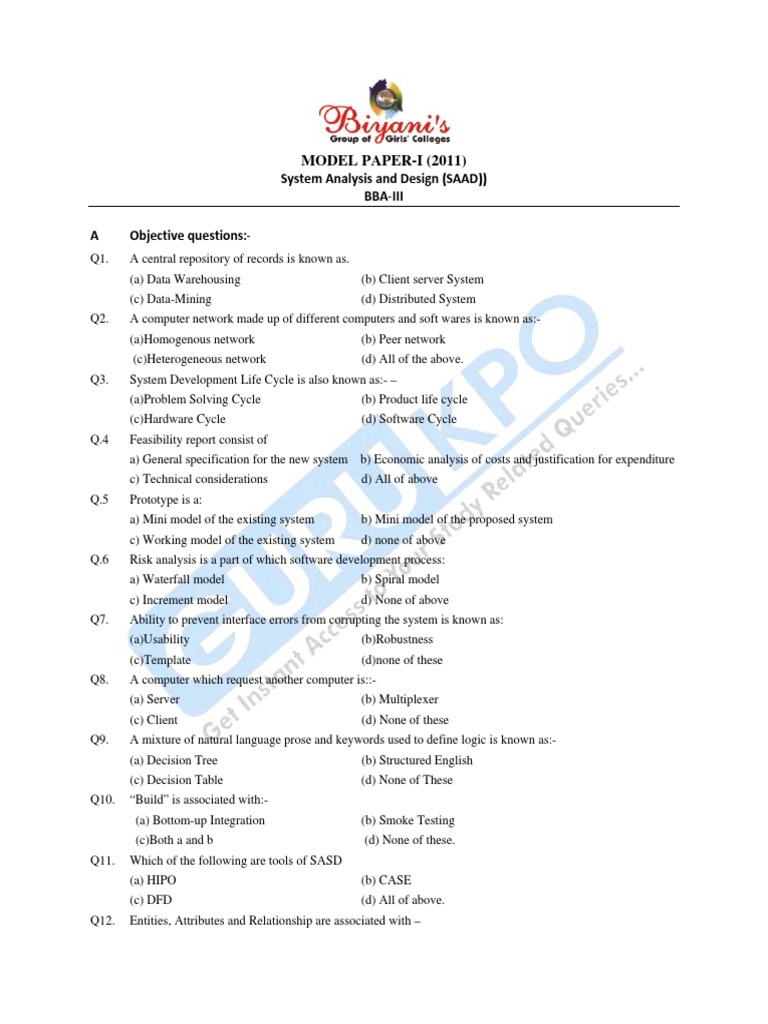 System Analysis and Design | PDF | Software Development Process | Computer Network