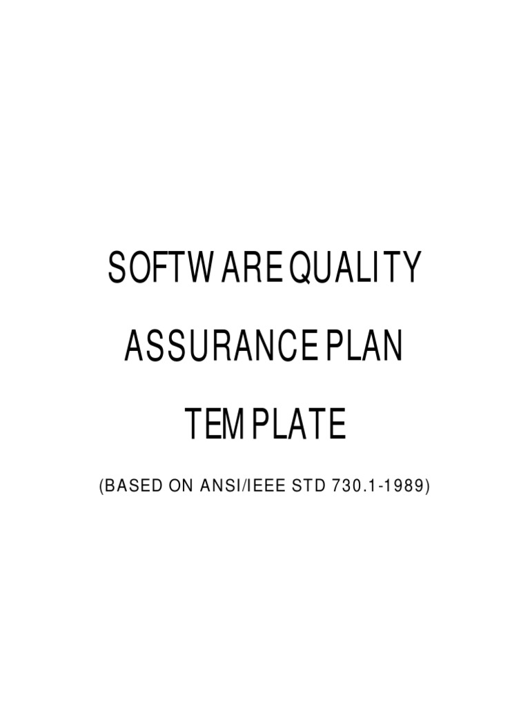 Software Quality Assurance Plan Template | PDF