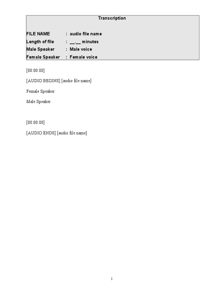 Audio Transcription Template | PDF | Language Arts & Discipline