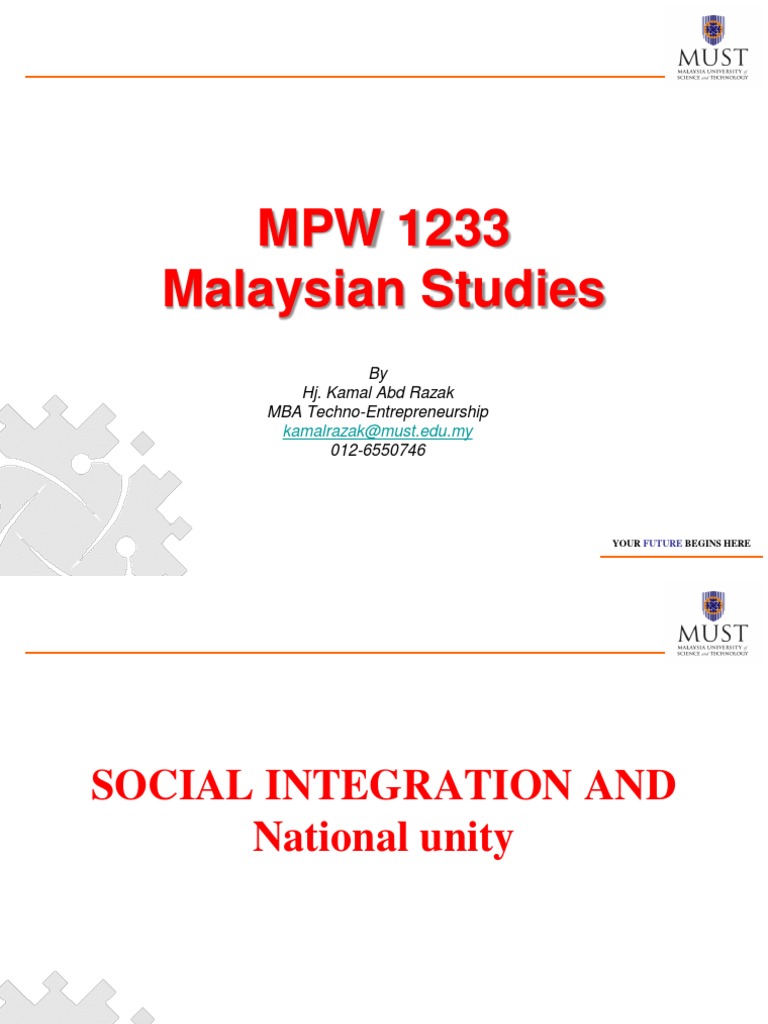 Lecture 16 - The Social Integration and National Unity | PDF | Ethnic ...