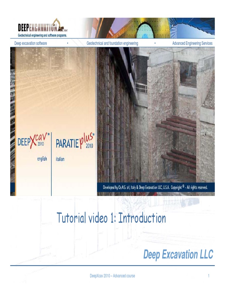 2010 Modeling DeepXcav Training 1 | PDF | Geotechnical Engineering | Soil