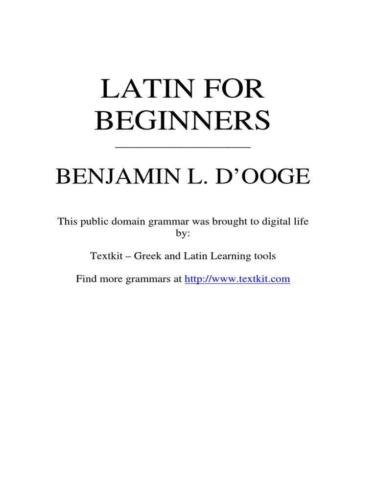 Latin for Beginners Grammar Guide | PDF | Language Arts & Discipline ...