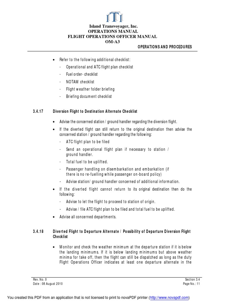 3-4 Operational Checklists | Air Traffic Control | Industries | Free 30 ...