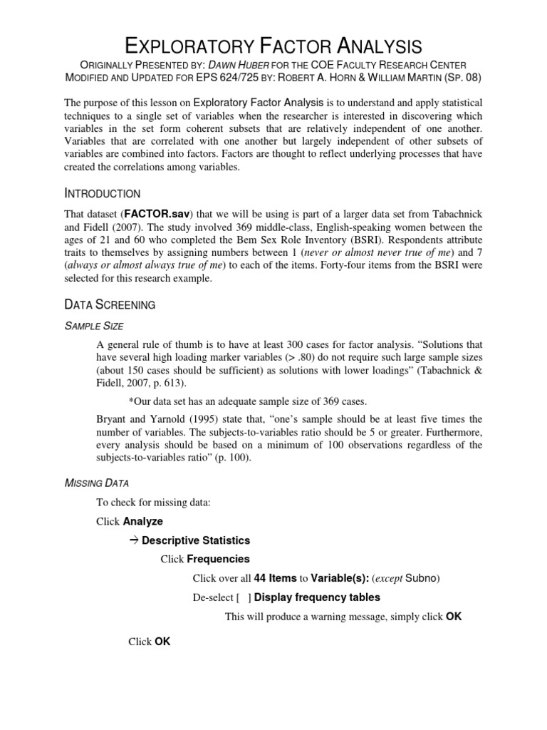 Exploratory Factor Analysis | PDF | Factor Analysis | Cronbach's Alpha