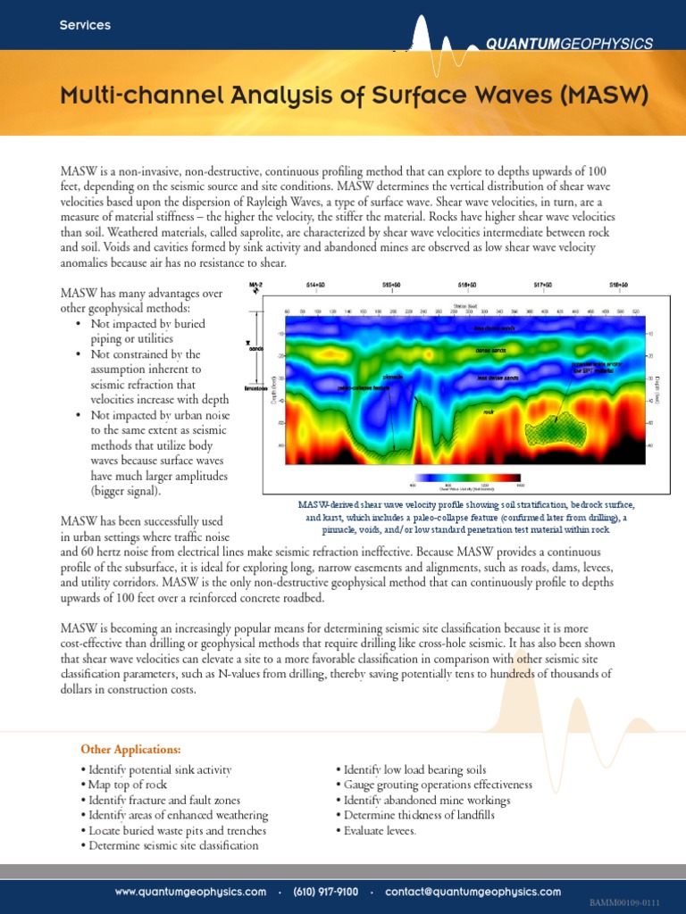 Multi-Channel Analysis of Surface Waves (MASW) | PDF | Seismology | Waves