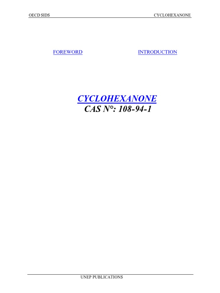 Cyclohexanone | PDF | Toxicity | Biodegradation