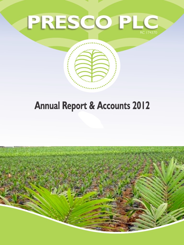 Presco PLC Annual Report 2012 | PDF | Book Value | Depreciation