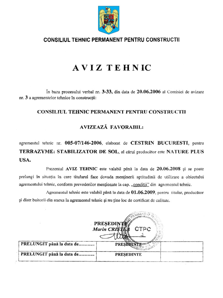 Aviz Tehnic | PDF