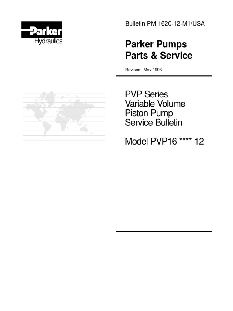 Parker (PVP16) Hydraulic Piston Pumps, Service Literature, Service ...