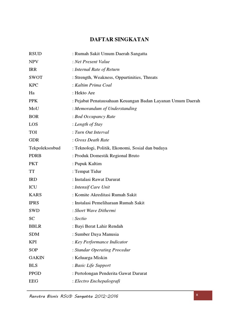 Daftar Singkatan | PDF