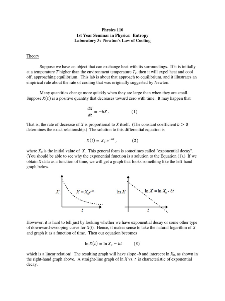 Newton's Law of Cooling Experiment | PDF | Computers