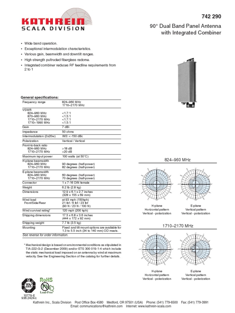Dual Band Panel Antenna | PDF | Antenna (Radio) | Electricity