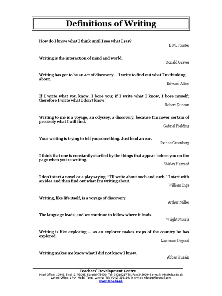 3-1 Definitions of Writing | PDF
