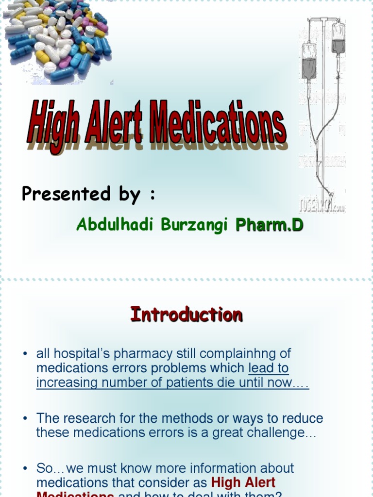 Hi Alert MedicationsHHHIGH | PDF | Intravenous Therapy | Pharmaceutical ...