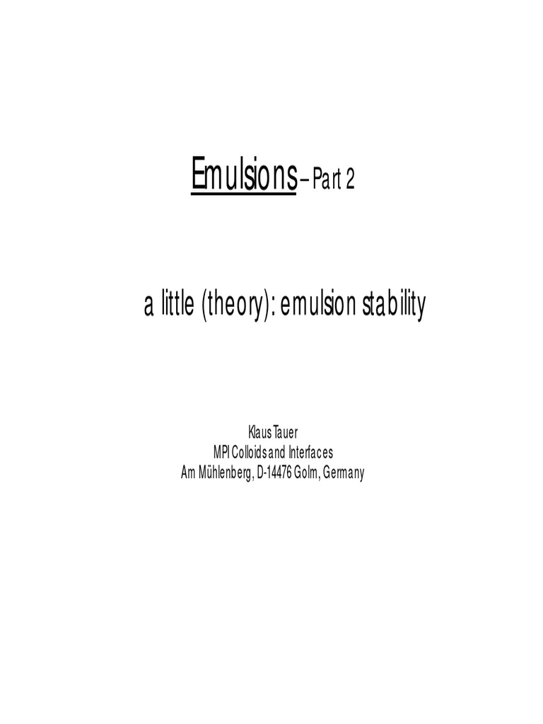 Emulsions 2 | PDF