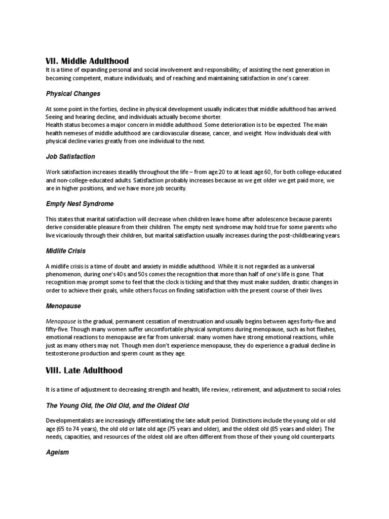 Middle Adulthood | PDF | Attachment Theory | Human Development