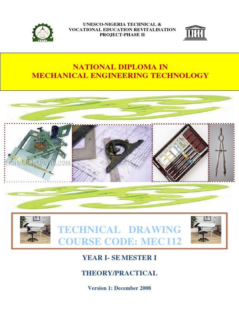 Mec 111 Technical Drawing | Download Free PDF | Triangle | Ellipse