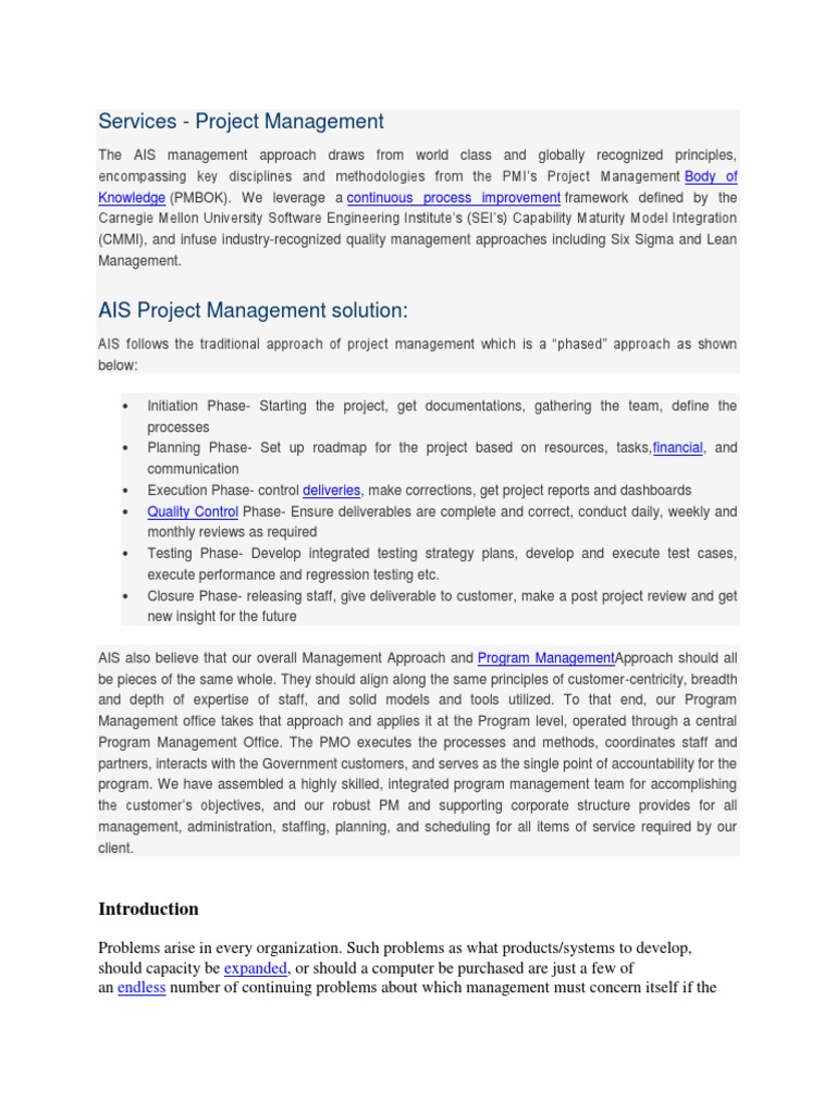 AIS (Project Management Tools) | PDF | Project Management | Production ...