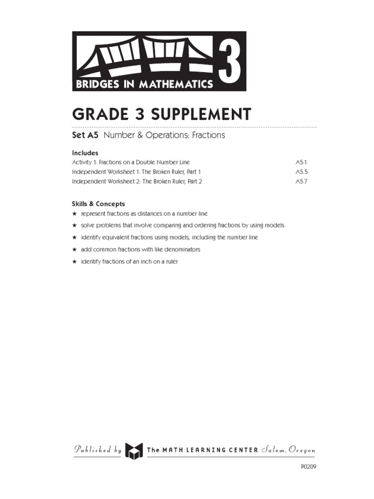 Grade 3 Supplement: Set A5 Number & Operations: Fractions | PDF ...