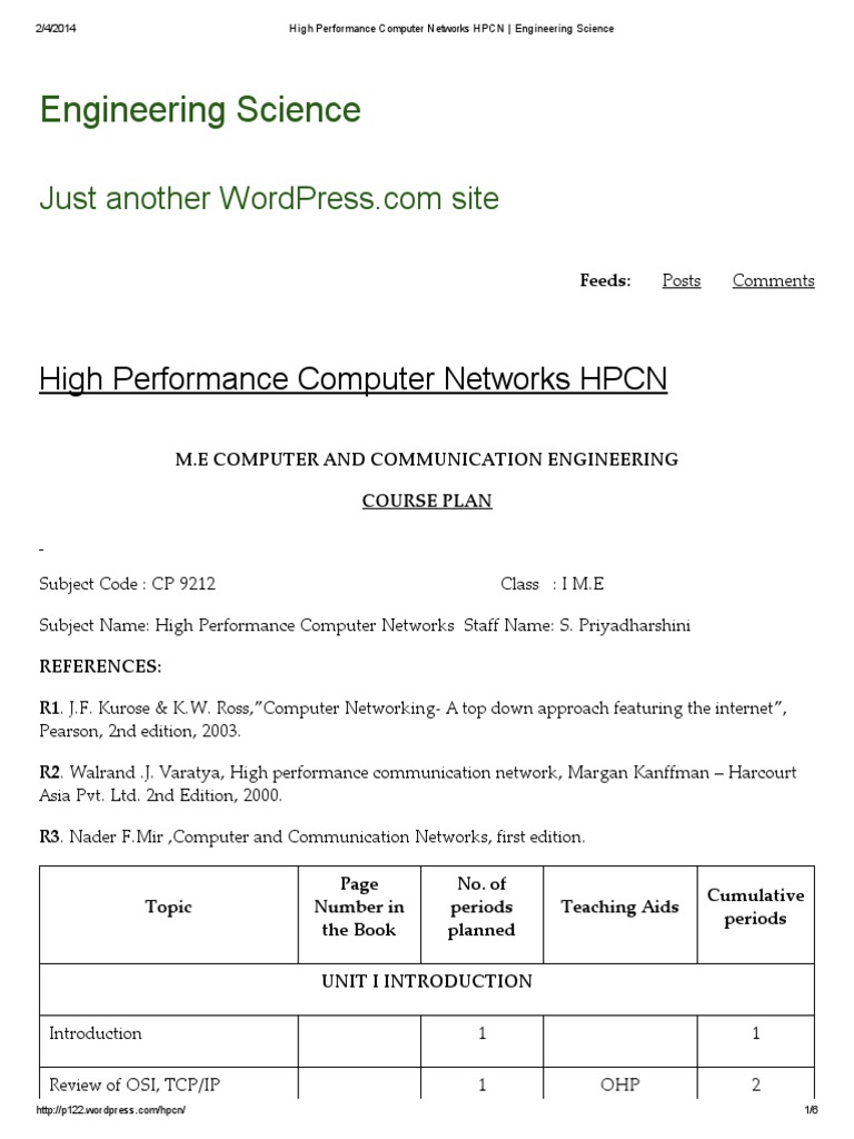 High Performance Computer Networks HPCN - Engineering Science | PDF | Virtual Private Network ...