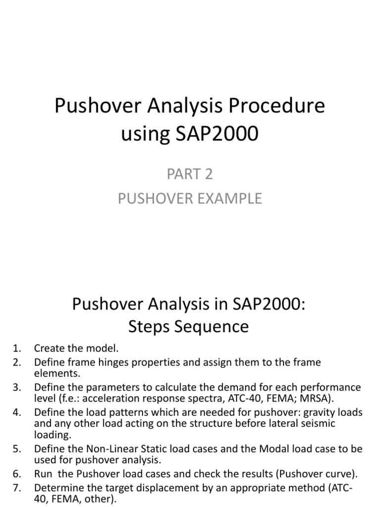 Pushover Analysis Using SAP2000 | PDF | Structural Engineering ...