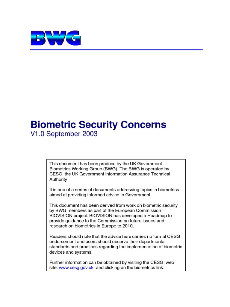 Biometric Security Concerns | PDF | Biometrics | Authentication
