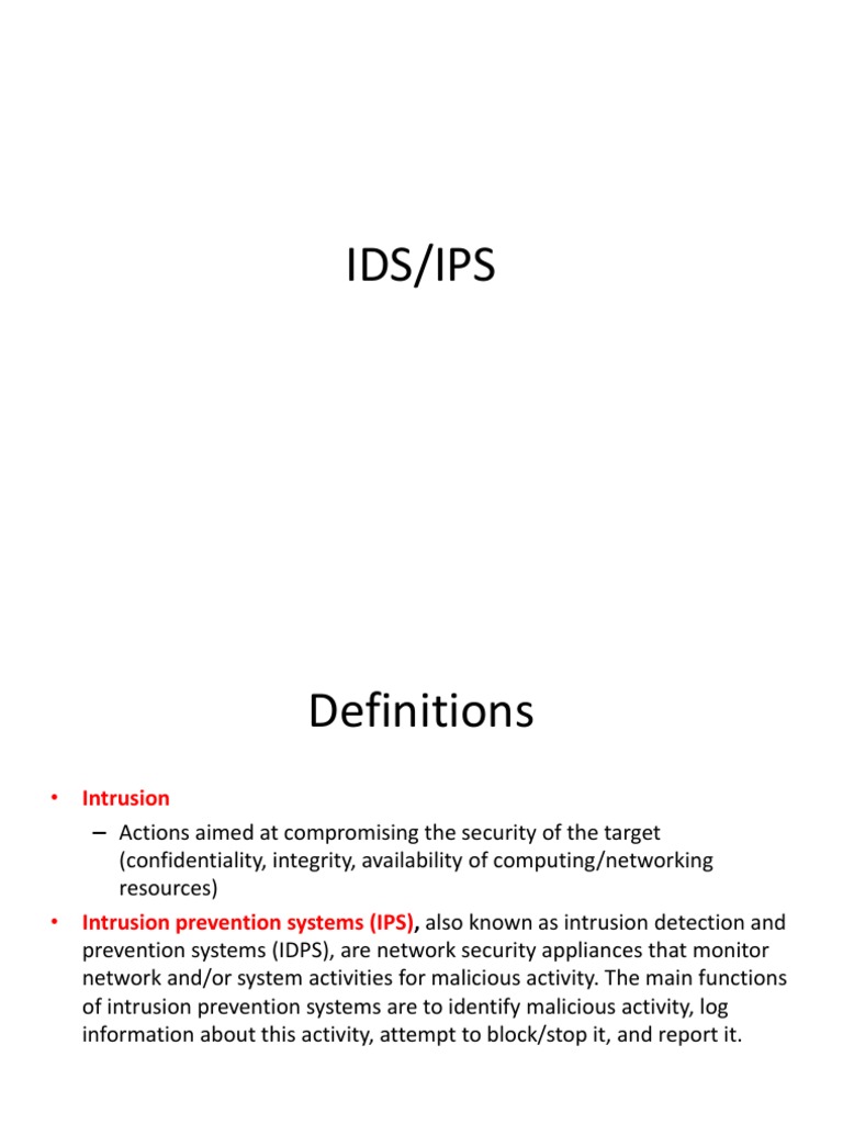 Network Security with IPS/IDS | PDF | Cybercrime | Information Technology