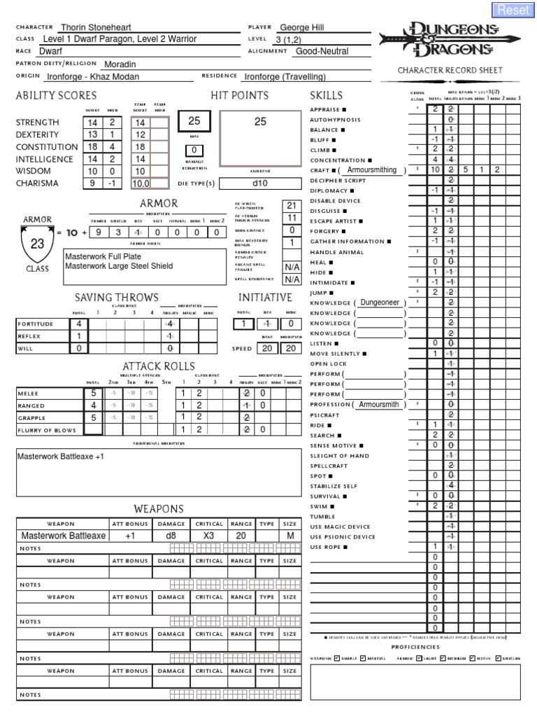 Ability Scores Hit Points Skills | PDF | Dwarf (Dungeons & Dragons ...
