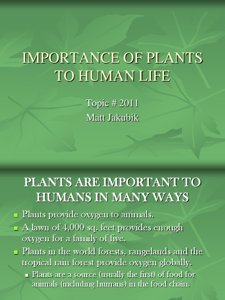 Essential Benefits of Plants for Humans | PDF