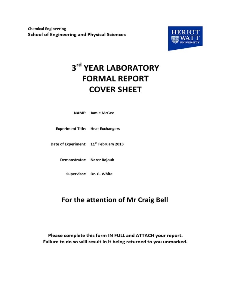 Lab 5 - Heat Exchangers - Report1 | PDF | Heat Exchanger | Heat Transfer