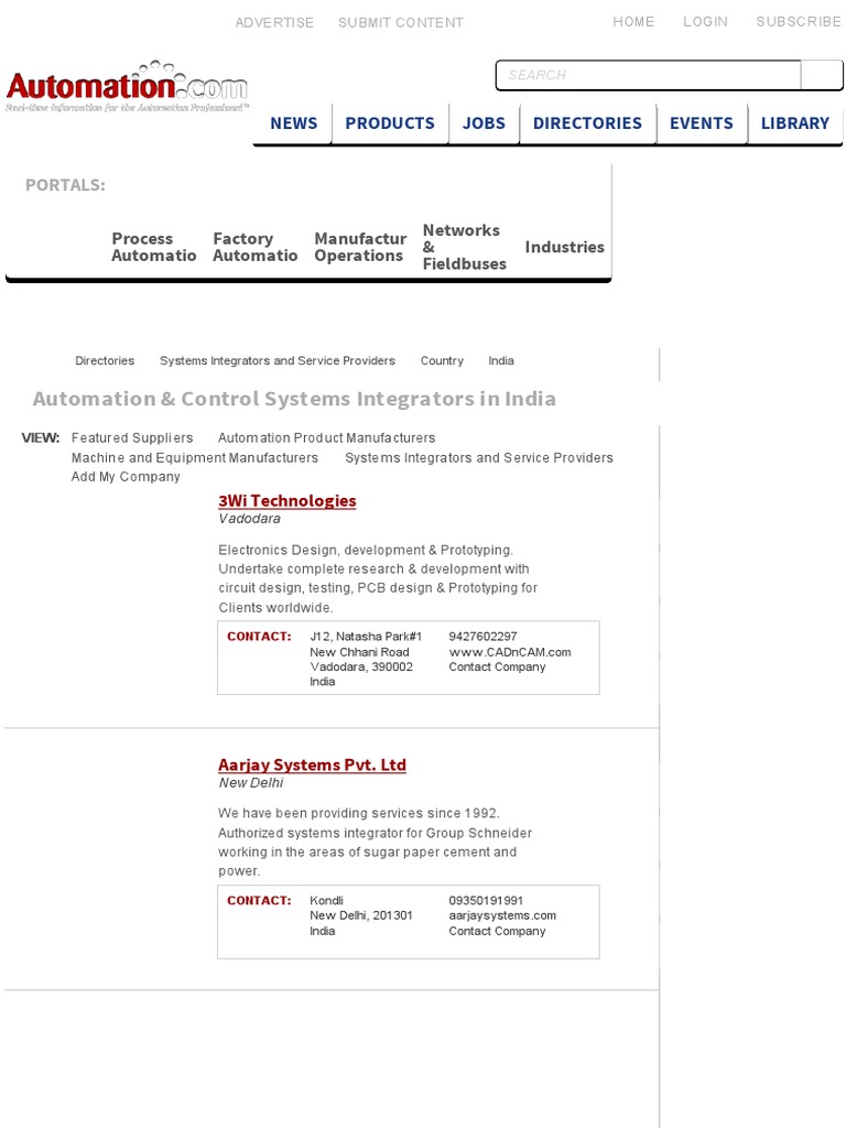 Systems Integrators in India For Factory Automation, Process Control ...