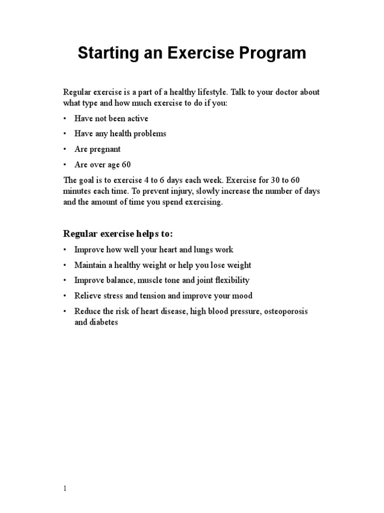 Getting Started with Exercise: A Guide to Creating an Effective ...