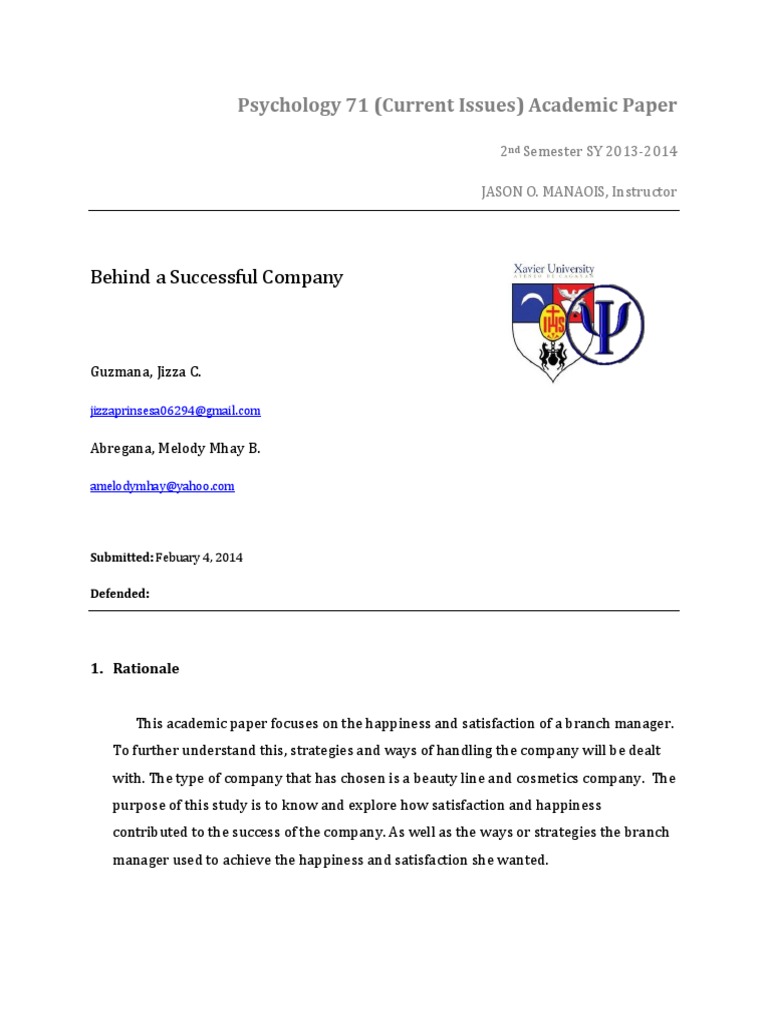 Psychology 71 Acad Paper | PDF | Team Building | Action (Philosophy)