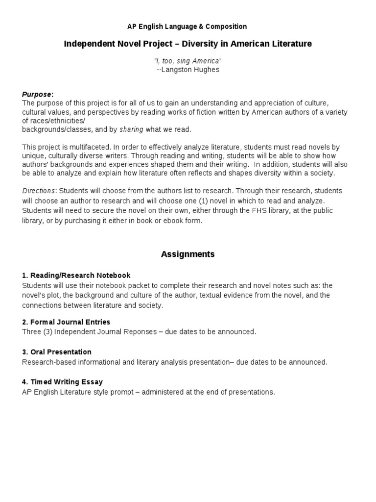 Diversity in American Literature Project | PDF | Languages
