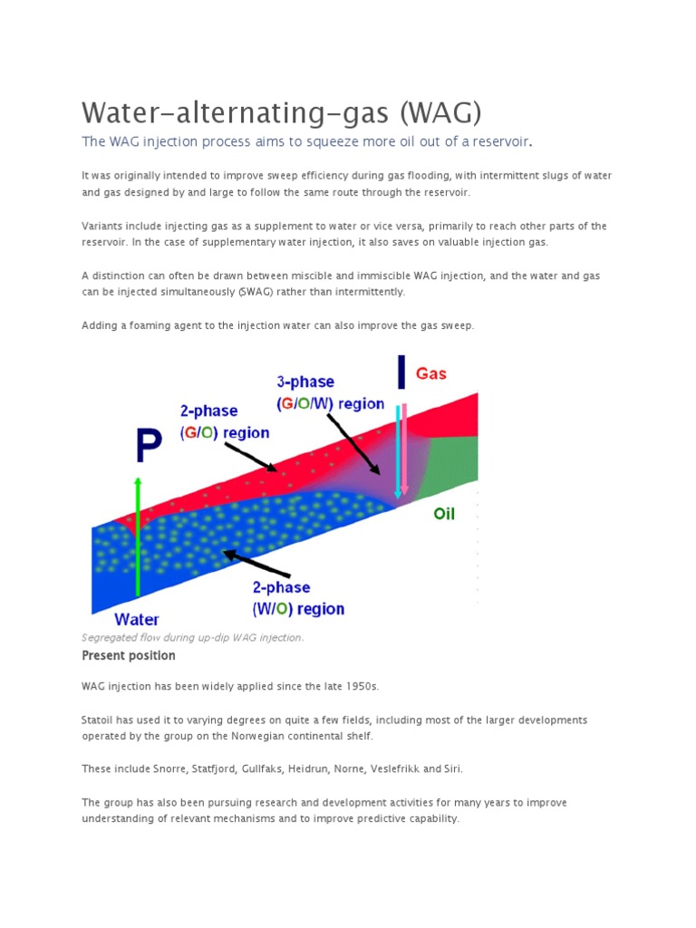 WAG Injection for Enhanced Oil Recovery | PDF | Petroleum Reservoir ...