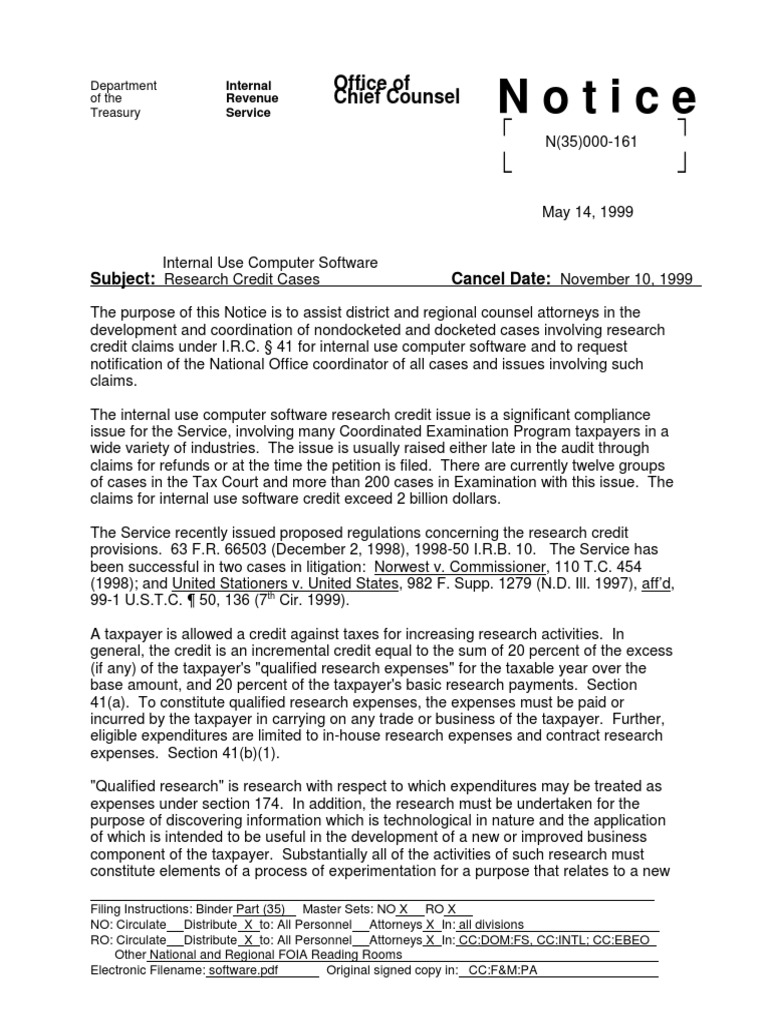 Software PLR | PDF | United States Tax Court | Internal Revenue Service