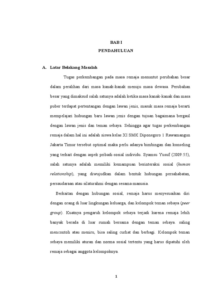 Skripsi Konsep Diri Remaja Dengan Konformitas | PDF