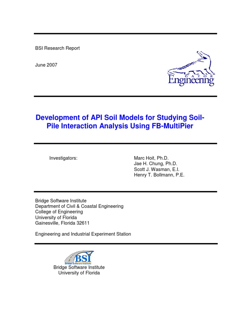 API Soil Models for FB-MultiPier Analysis | PDF | Deep Foundation ...