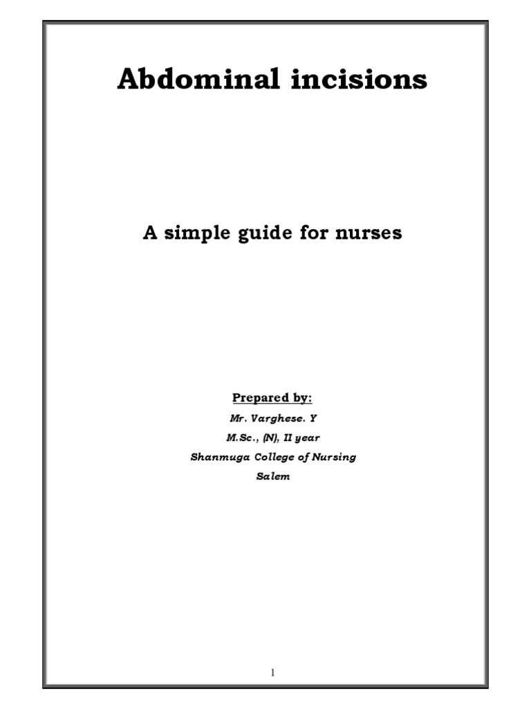 Abdominal Incisions: A Simple Guide For Nurses | PDF | Abdomen ...