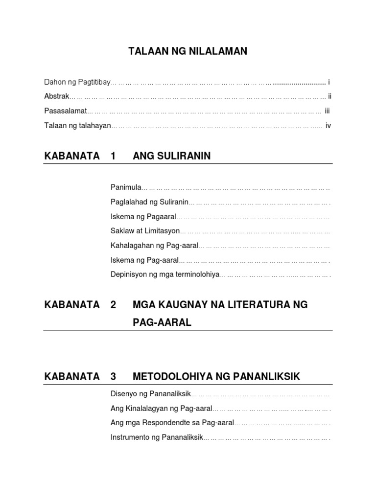 Talaan NG Nilalaman | PDF
