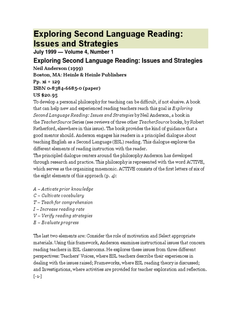 Exploring Second Language Reading | PDF | Reading Comprehension ...