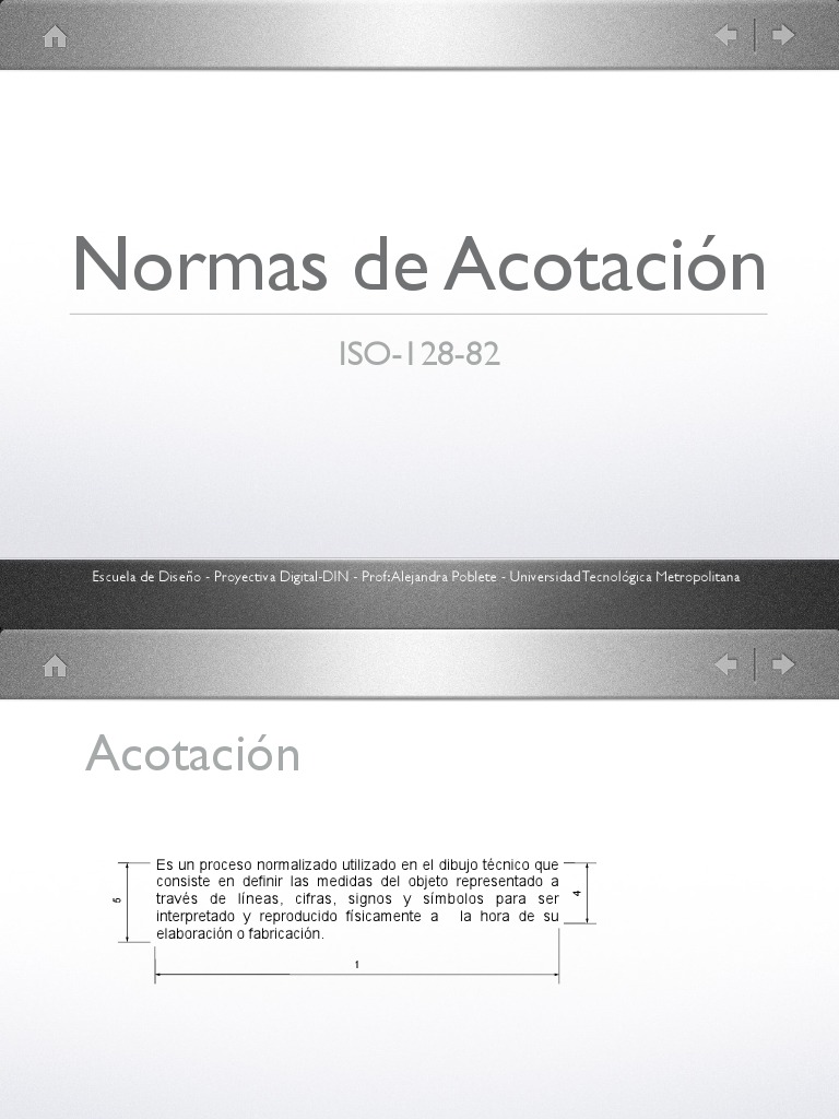 Normas de Acotación, ISO-182-82 | PDF | Dibujo | Dibujo técnico