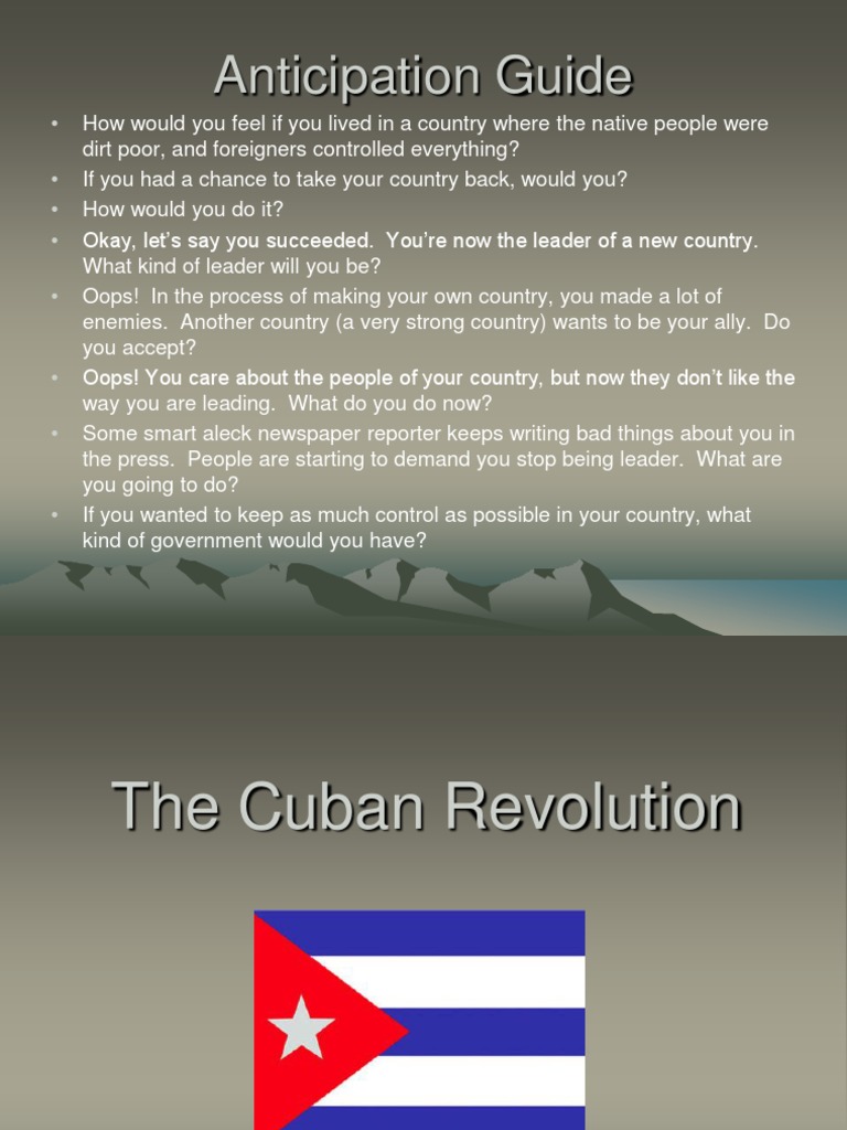 Castro and The Cuban Revolution Presentation Hand Out Summarize R | PDF ...