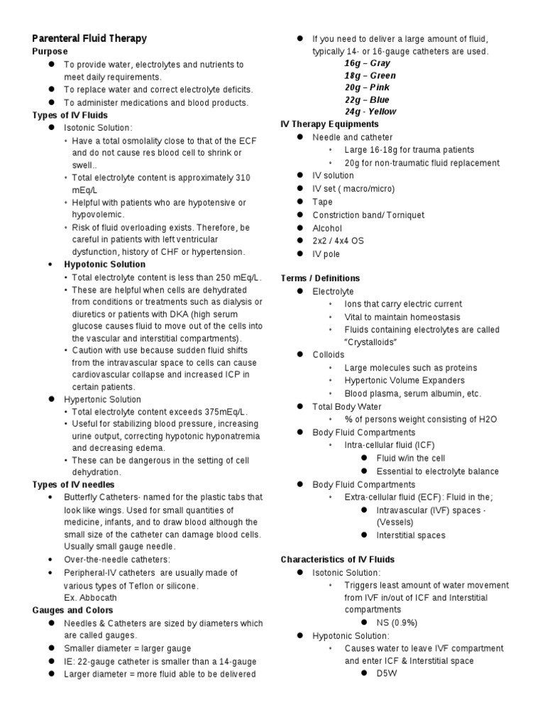 Parenteral Fluid Therapy | PDF | Intravenous Therapy | Dehydration