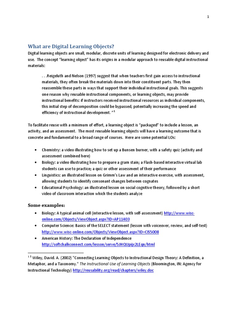 Digital Learning Objects Explained | PDF | Cognitive Science | Linguistics