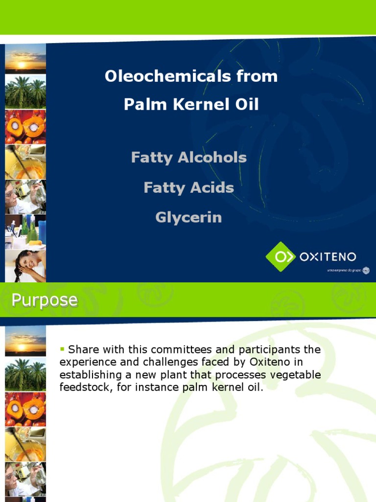 Oleochemicals from Palm Kernel Oil | PDF | Alcohol | Fatty Acid