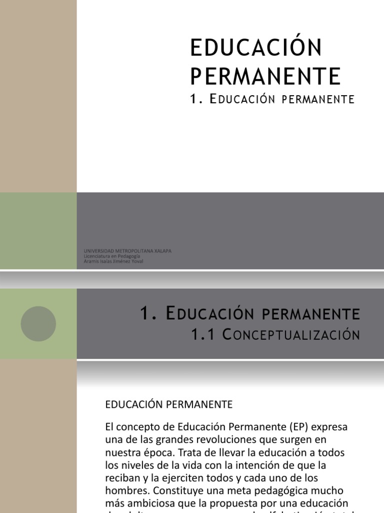 Conceptos Clave de Educación Permanente | PDF | El aprendizaje ...