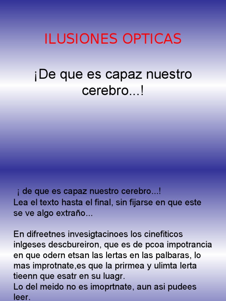 Ilusiones Ópticas | PDF | Artes del lenguaje y disciplina | Autosuperación